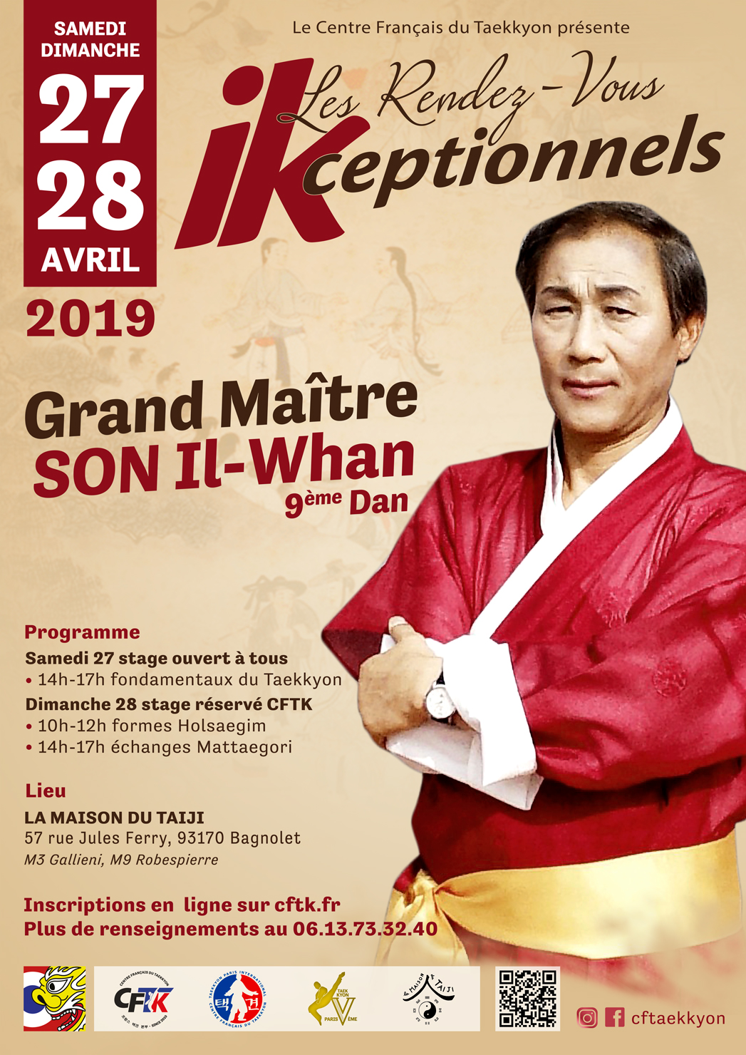 Stage IKceptionnel - Grand Maître SON Il-Whan – Centre Français du Taekkyon