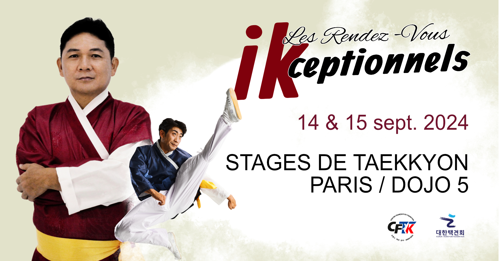 Stage Taekkyon septembre 2024 : 2 maitres Ikceptionnels à Paris